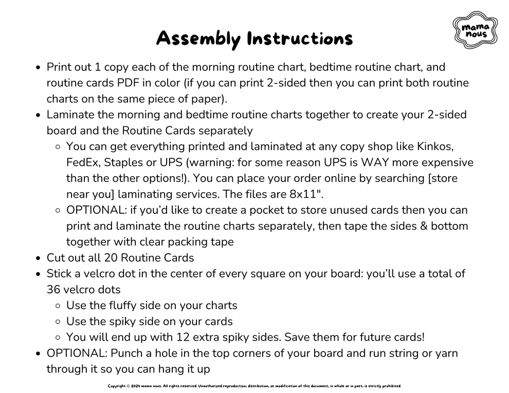 Morning/Bedtime Routine Printable Preschool Visual Schedule – mama nous